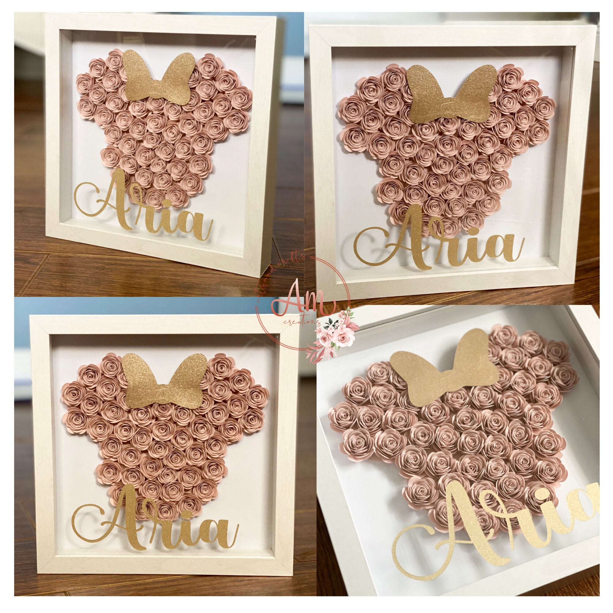Inspired Minnie Mouse Shadow Box 3D Flower Shadow Box - Etsy