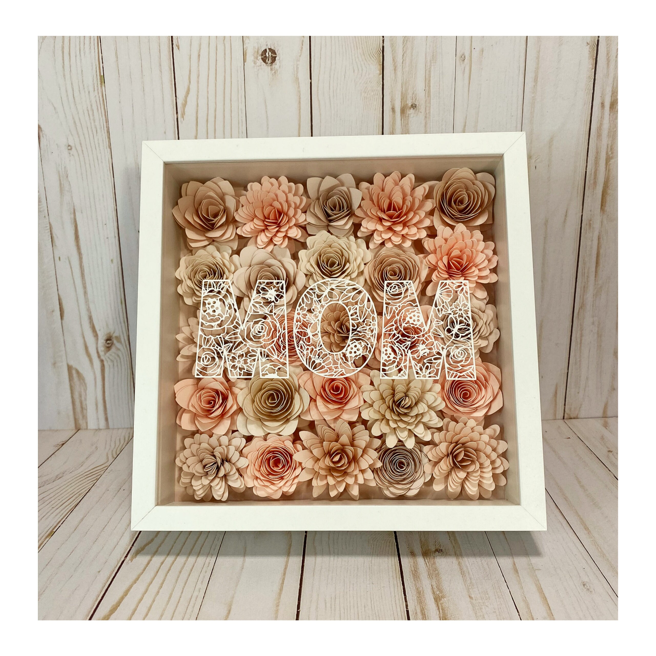 Mom Shadow Box Paper Flower Shadow Box Mothers Day Gift | Etsy
