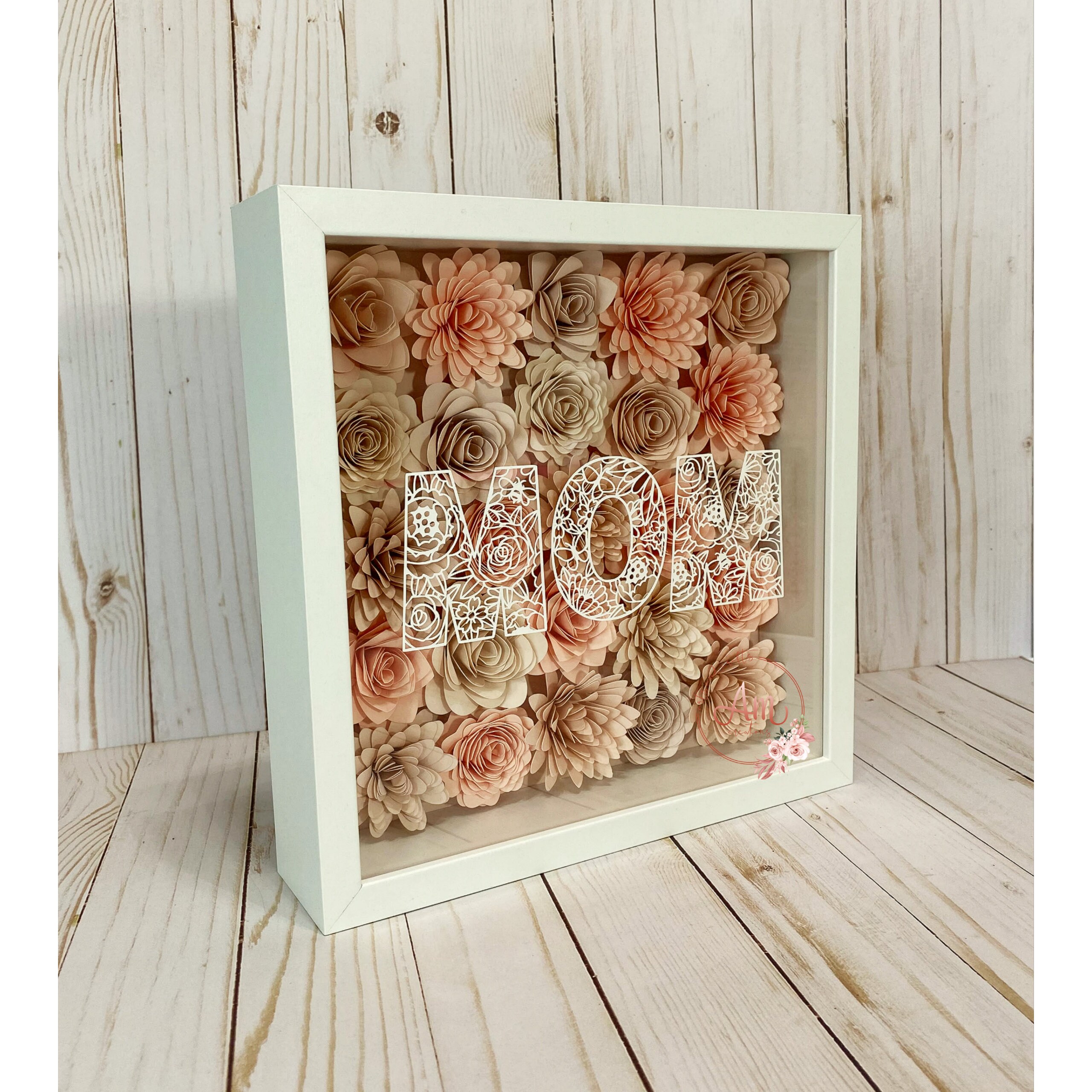 Mom Shadow Box Paper Flower Shadow Box Mothers Day Gift | Etsy