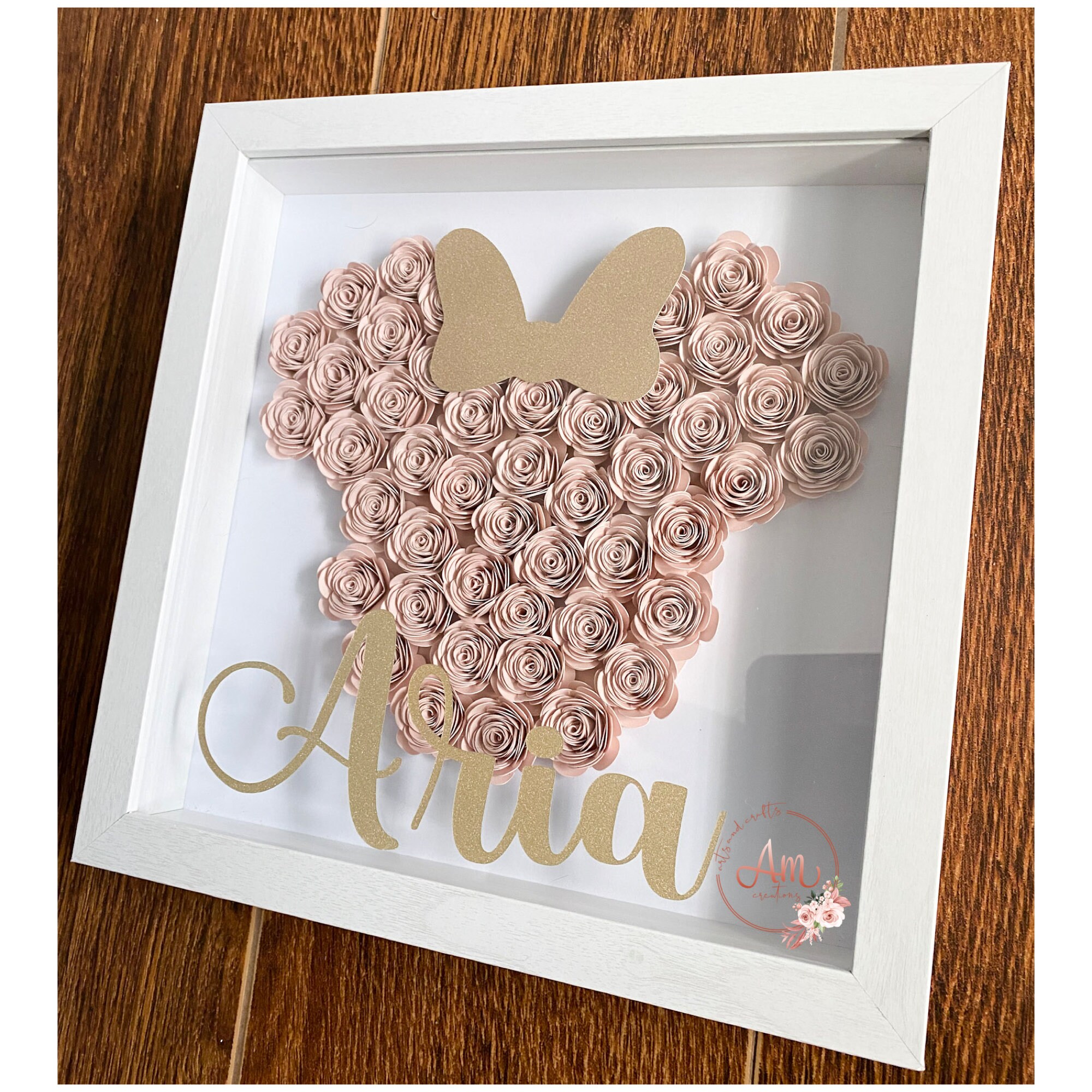 Inspired Minnie Mouse Shadow Box 3D Flower Shadow Box - Etsy