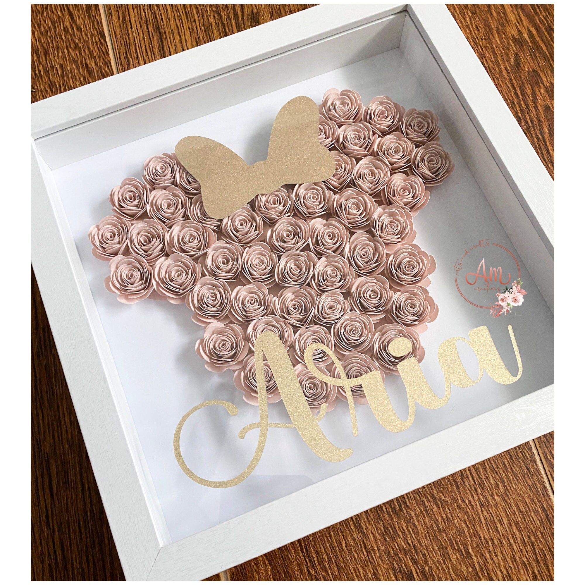 Inspired Minnie Mouse Shadow Box 3D Flower Shadow Box - Etsy