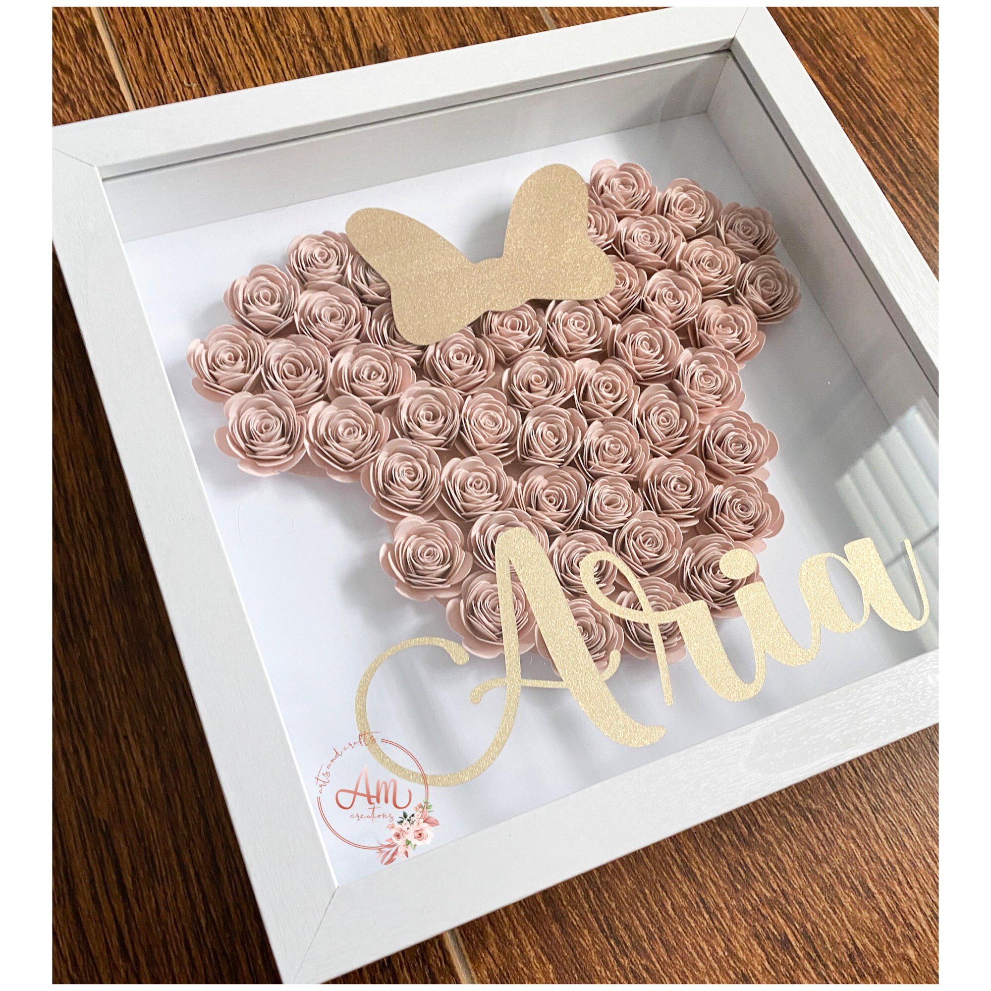 Inspired Minnie Mouse Shadow Box 3D Flower Shadow Box - Etsy