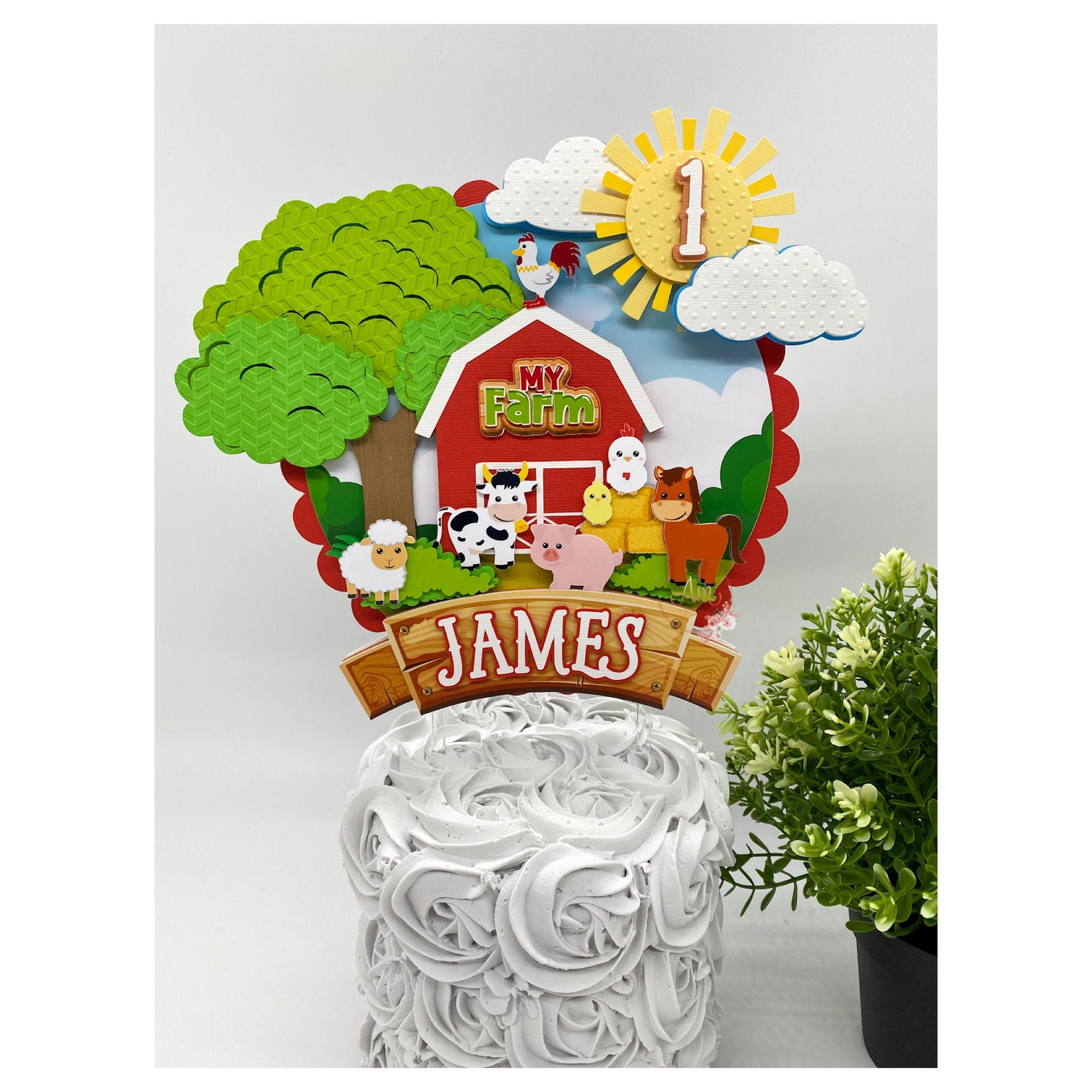 Farm Cake Topper Old McDonald Farm Farm Party Decoration - Etsy España