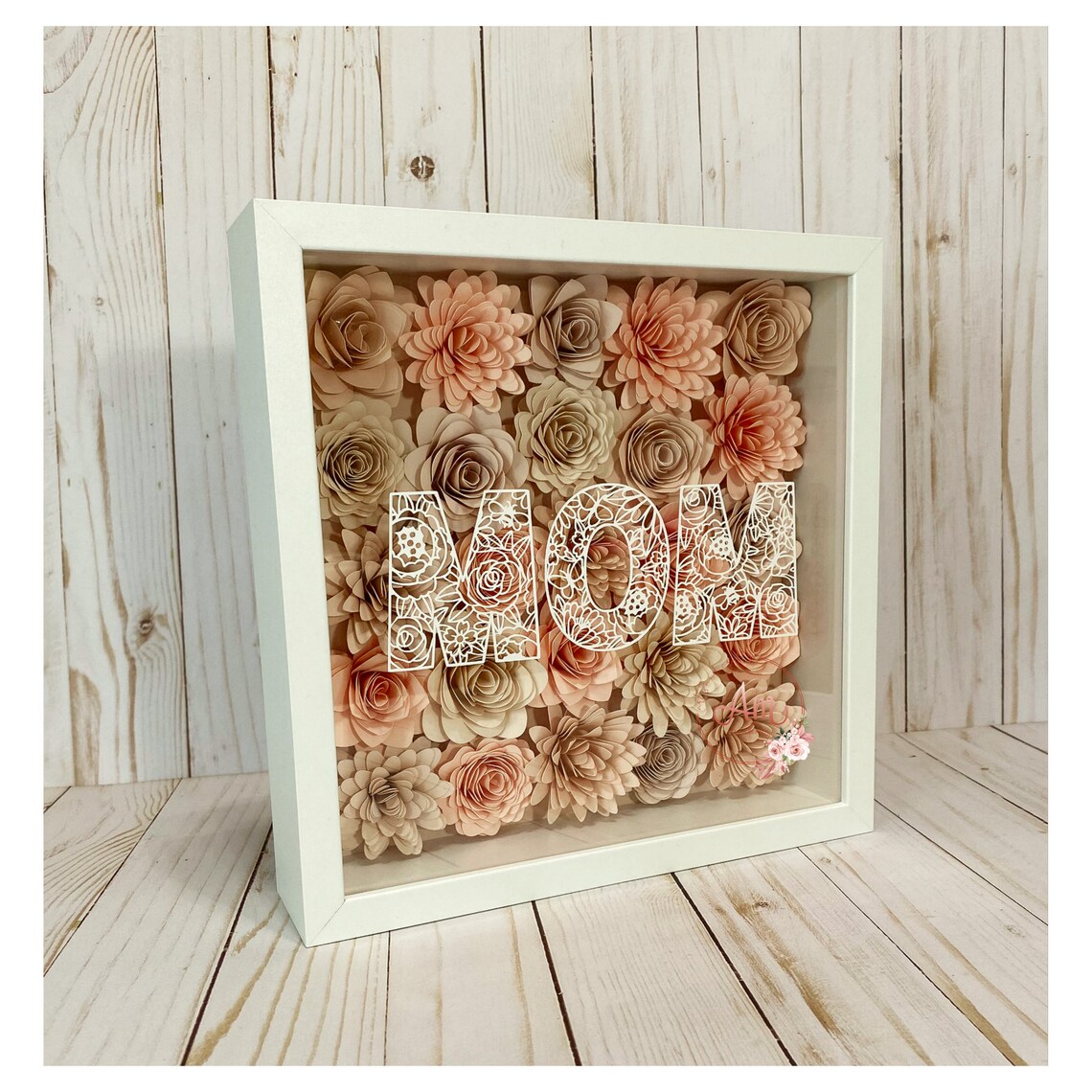 Mom Shadow Box Paper Flower Shadow Box Mothers Day Gift | Etsy
