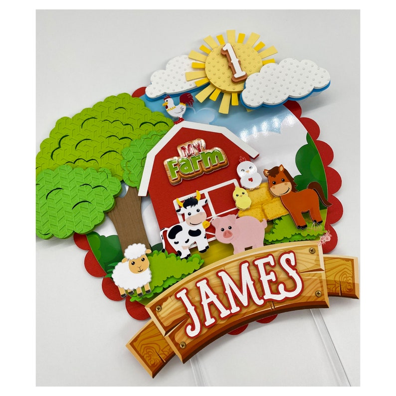 Farm Cake Topper Old Mcdonald Farm Farm Party Decoration - Etsy