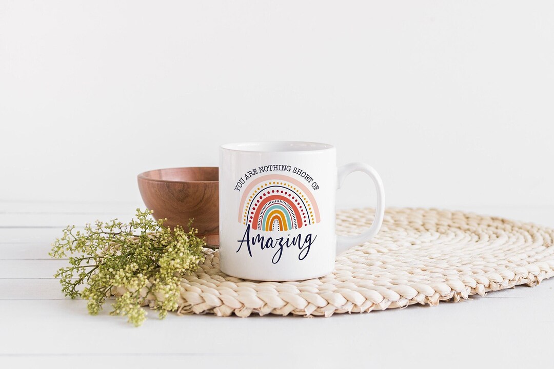 Boho Rainbow Coffee Mug: Inspirational Gift for Teacher, Friend - Etsy