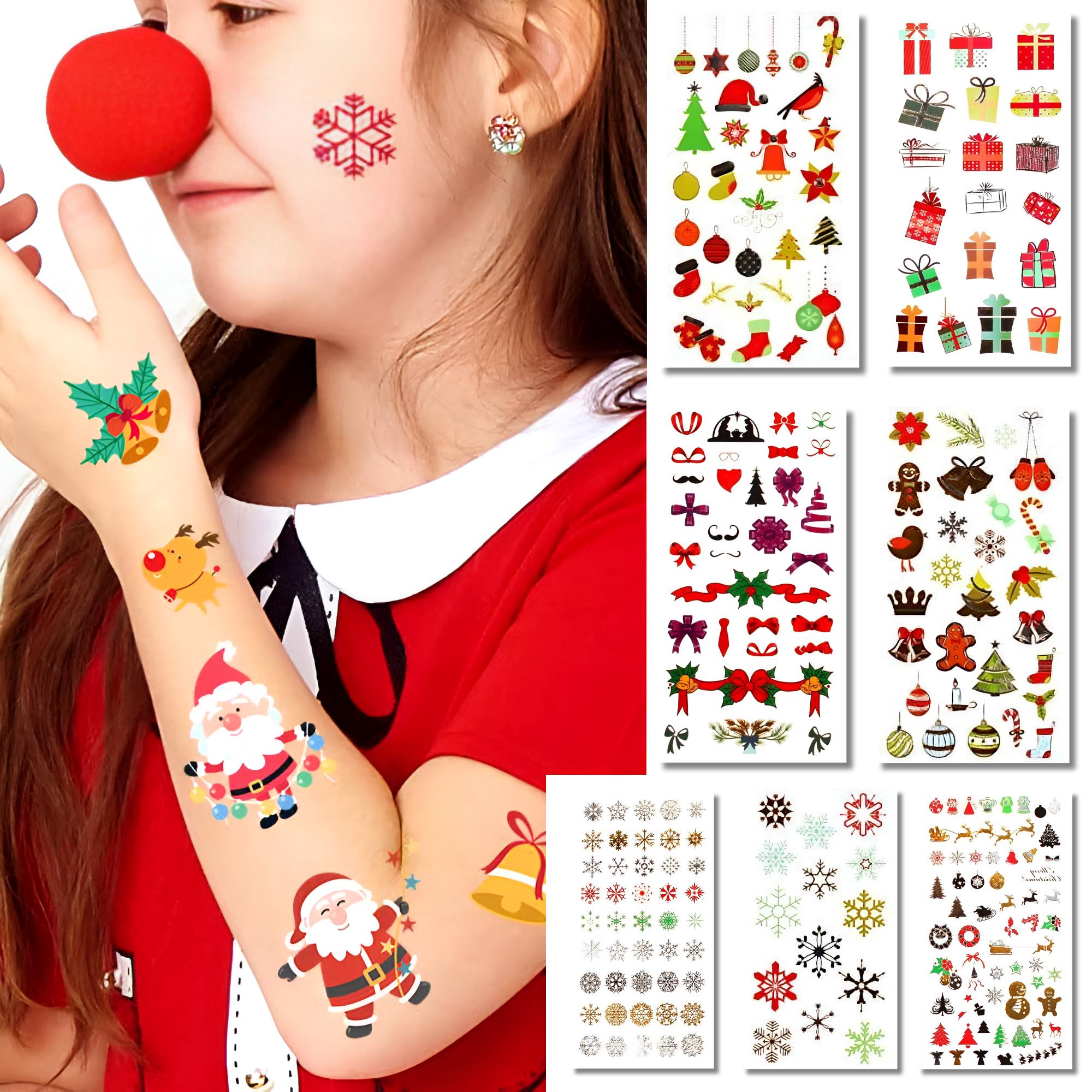 325 Christmas Temporary Tattoos Holiday Themed Metallic Tattoos for All ...