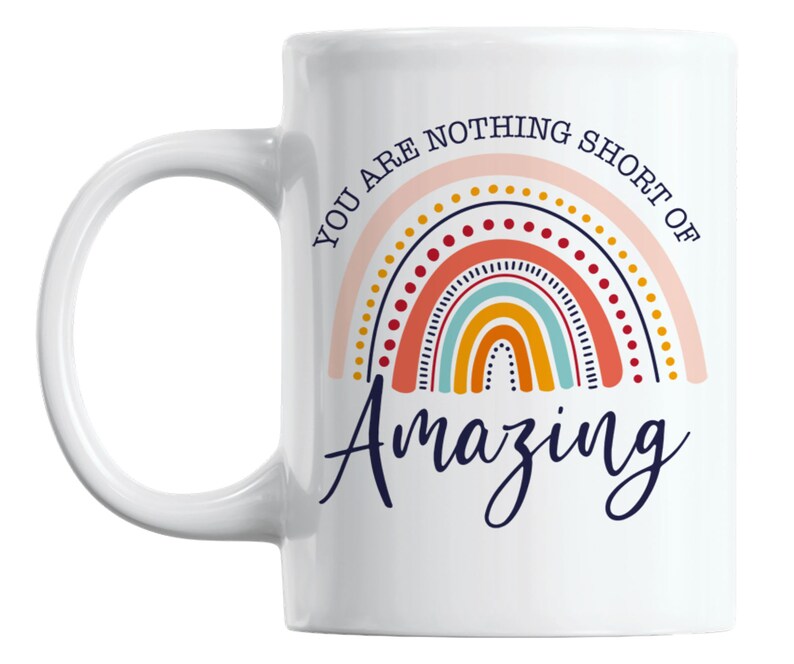 Boho Rainbow Coffee Mug: Inspirational Gift for Teacher, Friend - Etsy