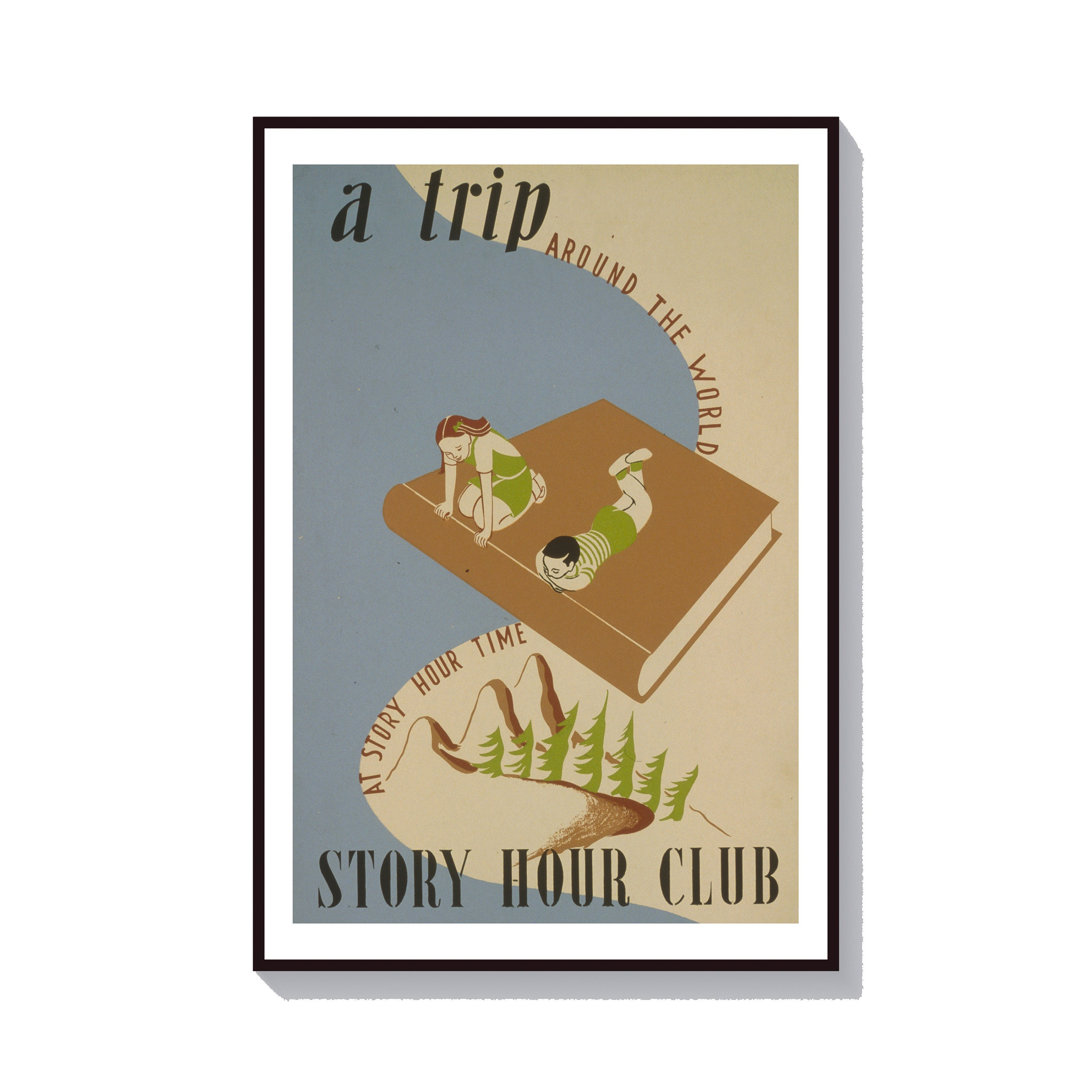 Book Poster Library Poster Take Along A Book Vintage Poster - Etsy