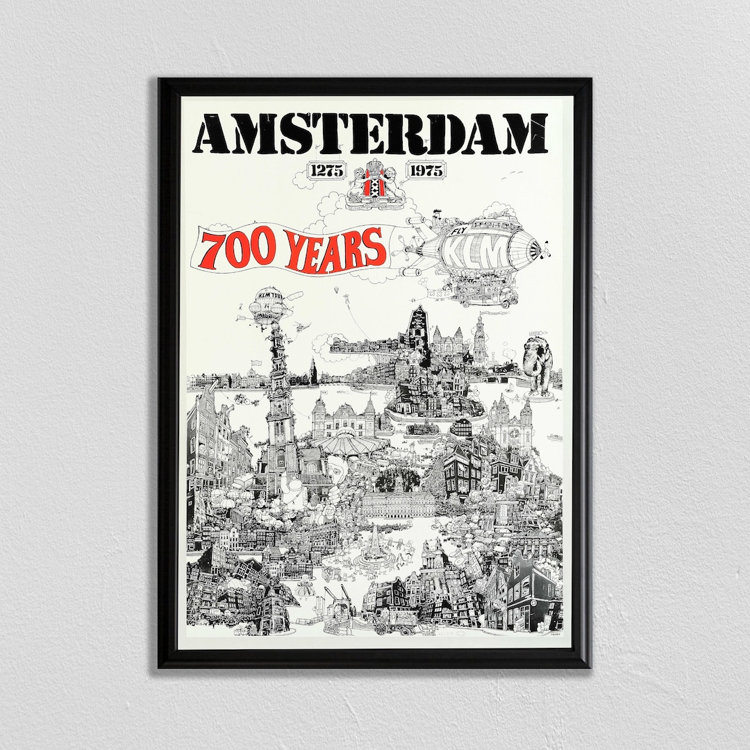 Amsterdam Poster, Netherlands Poster, Dutch Art, Vintage Travel Poster ...