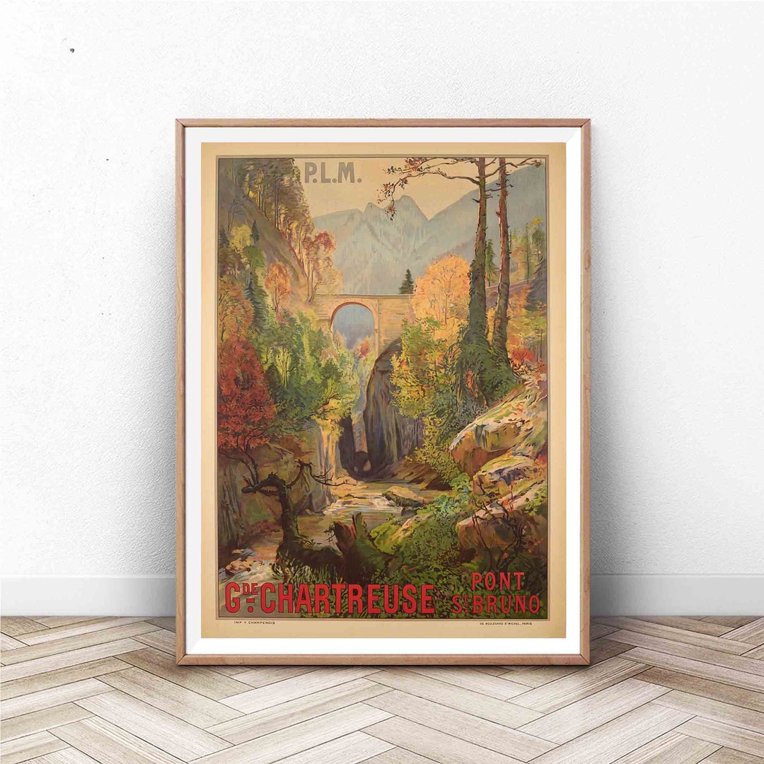 Chartreuse France Vintage Travel Poster: French Wall Art Print - Etsy