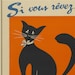 Cat Print Vintage French Print Animal Poster Cat Poster - Etsy