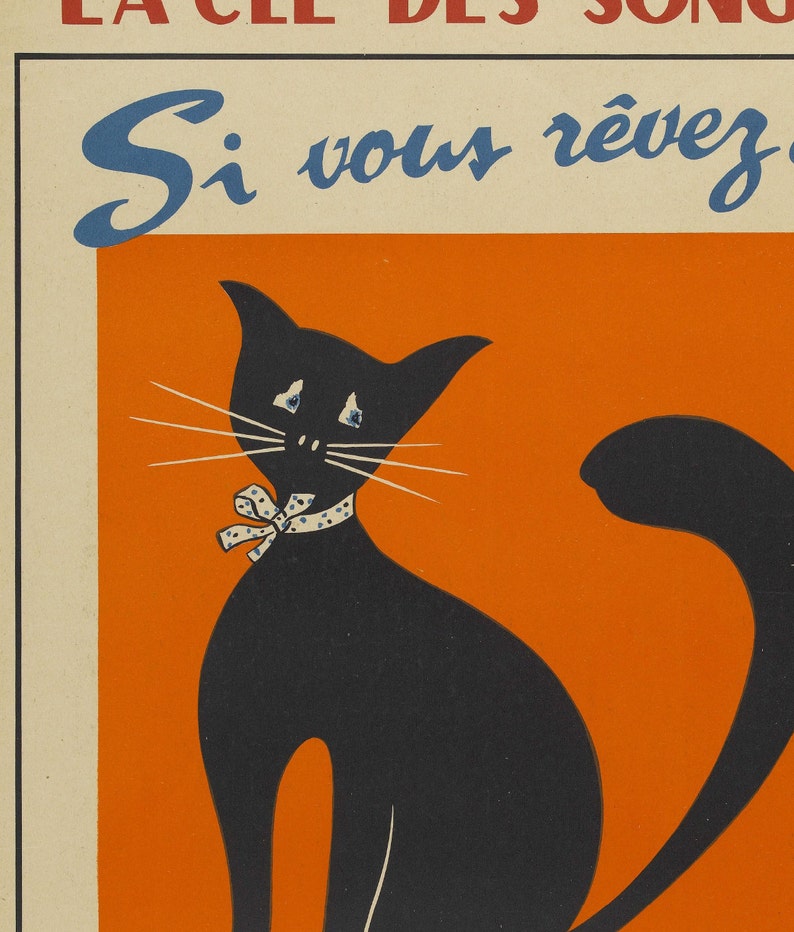 Cat Print Vintage French Print Animal Poster Cat Poster - Etsy