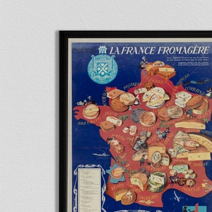 France Cheese Map Poster: Retro Kitchen Art Print - Etsy