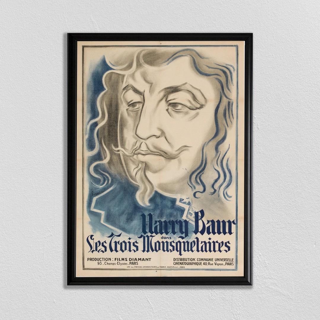 The Three Musketeers Poster, Alexandre Dumas Art, Vintage French Movie ...