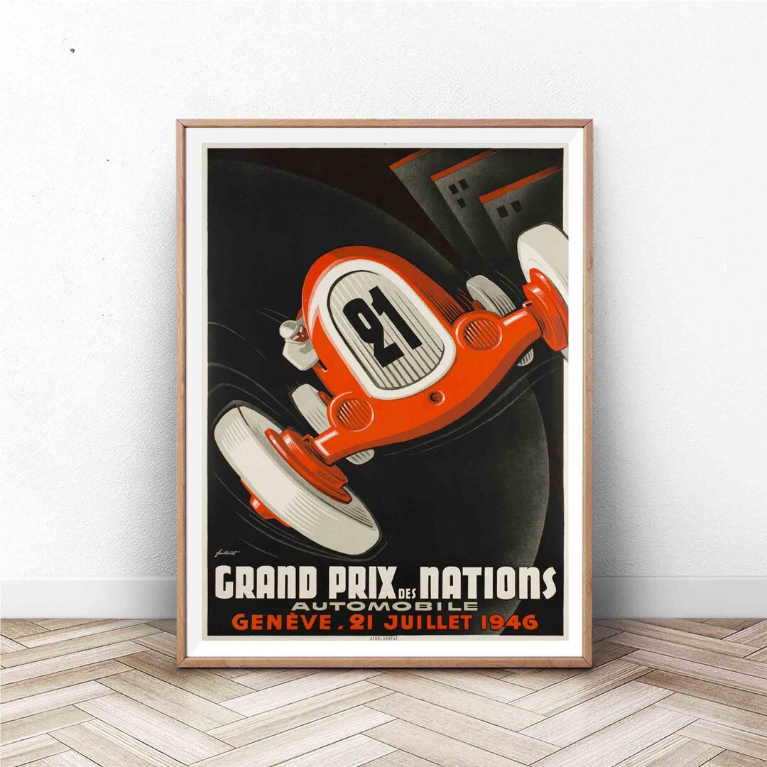 Vintage Grand Prix Poster: Monaco Racing Car Art Print - Etsy