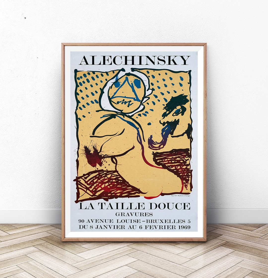 Vintage Alechinsky Exhibition Poster: Mid-century Modern Paris Wall Art ...