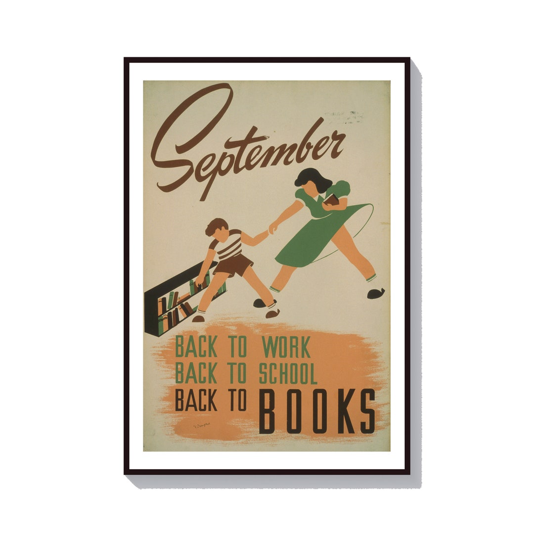 Vintage 'back to Books' Poster Print: Library Art (printable Quote) - Etsy