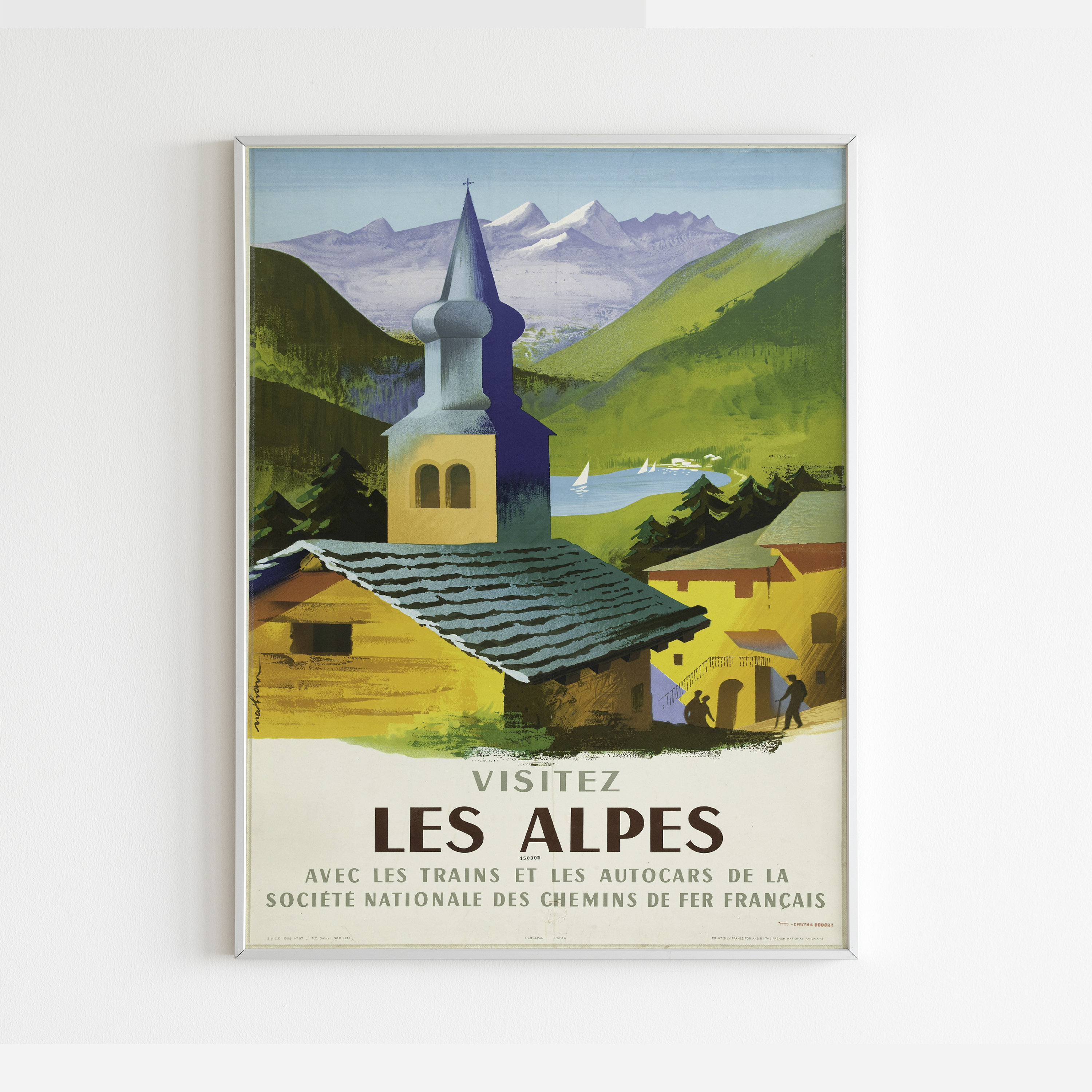 Les Alpes French Alps Print France Poster Skiing Mountain - Etsy