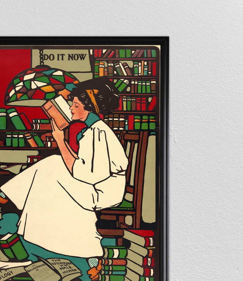 Book Poster Quote Poster Take Along A Book Vintage Poster - Etsy