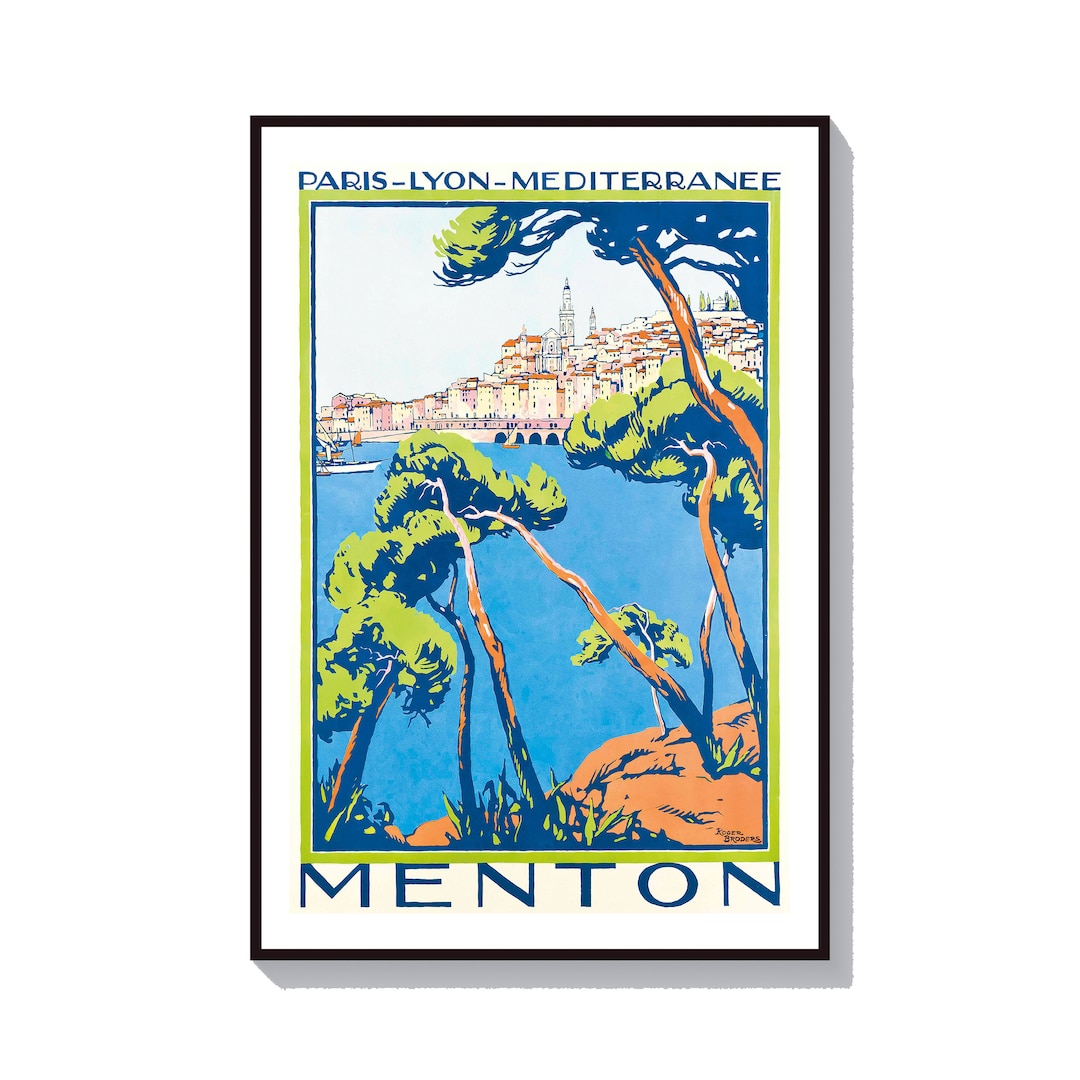 Menton Poster, French Riviera Print, Cote D'azur Poster, South of ...
