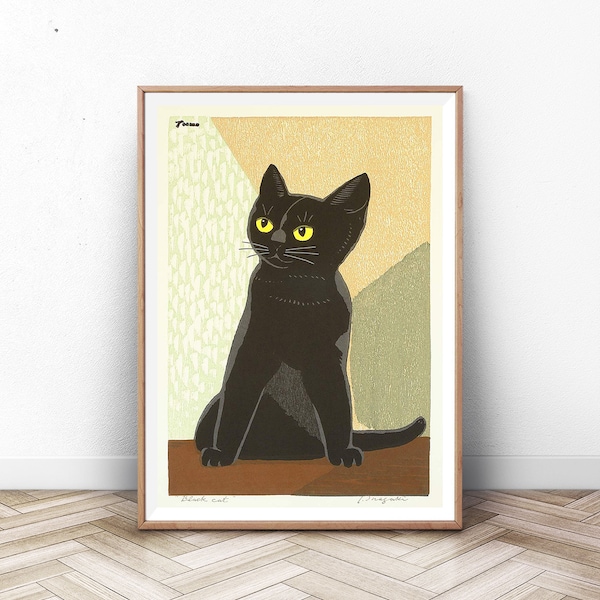 Cat Block Print - Etsy