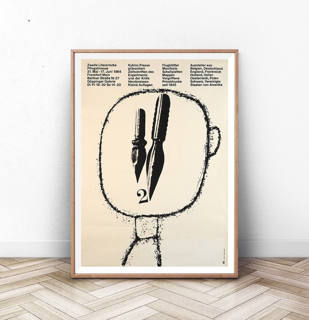 GERMAN Vintage Exhibition Poster, Modern Wall Art, Mid Century Modern ...