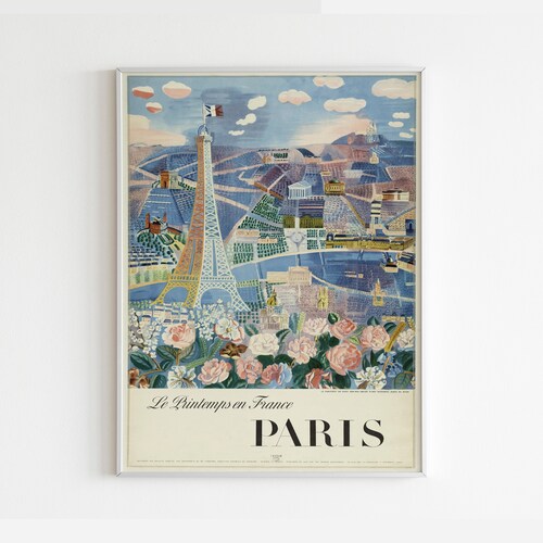 Paris France Travel Poster - Etsy