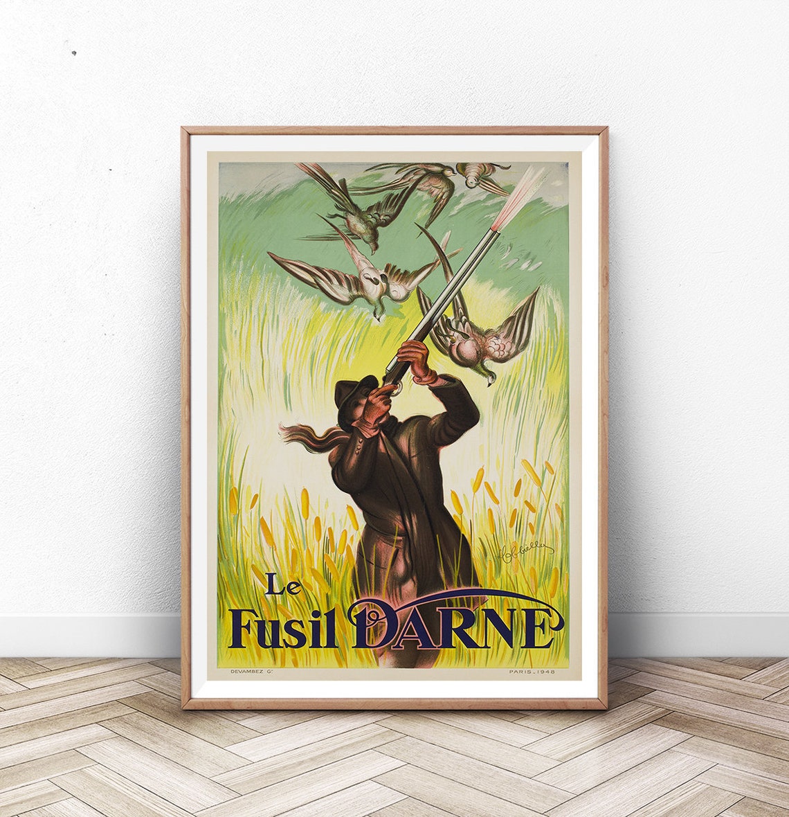 Duck Hunting Poster Vintage Hunting Art Outdoorsmen Art Man Etsy
