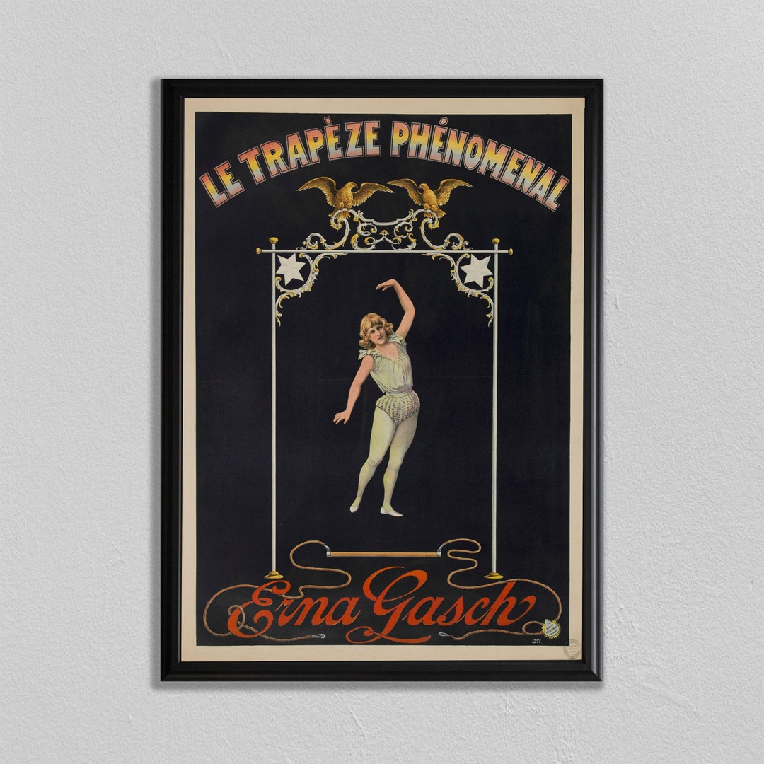 Vintage Circus Poster: Trapeze Acrobat Wall Art Print - Etsy