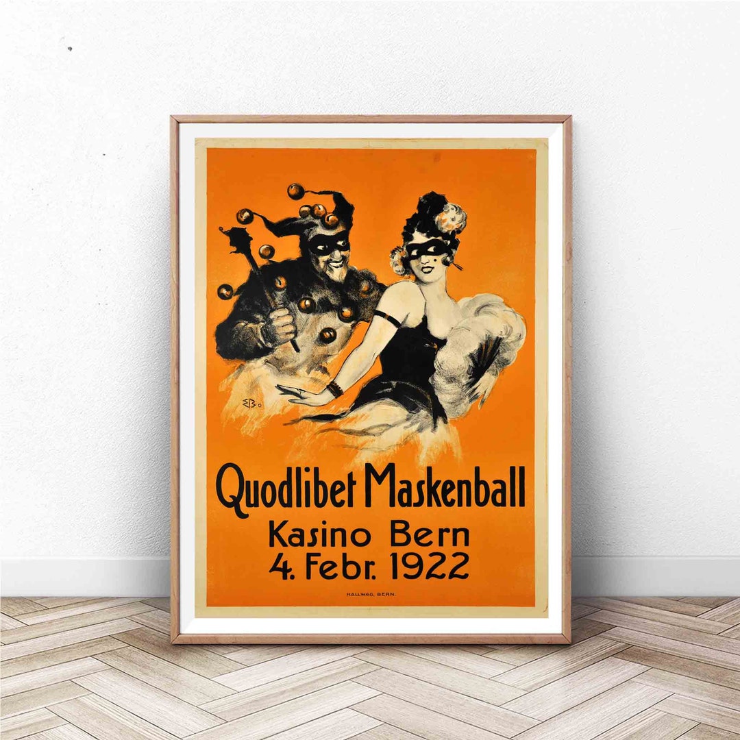 Vintage Masked Ball Poster: a Vintage Advertisement From 1922 for a ...