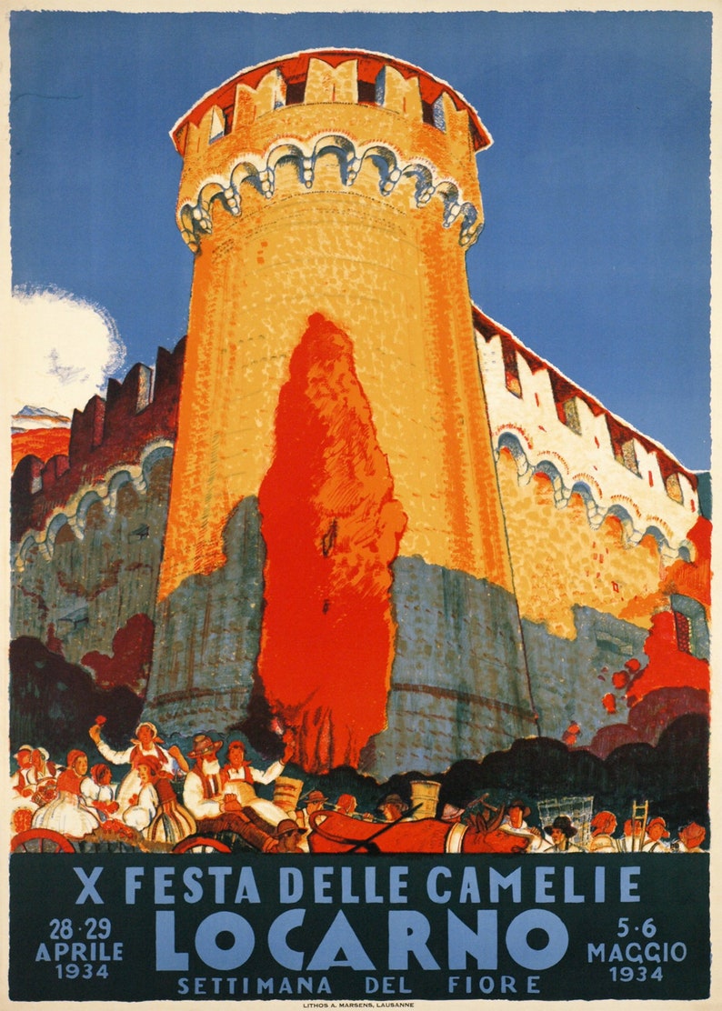LOCARNO Travel Poster Paris Wall Art Swiss Art Print France - Etsy