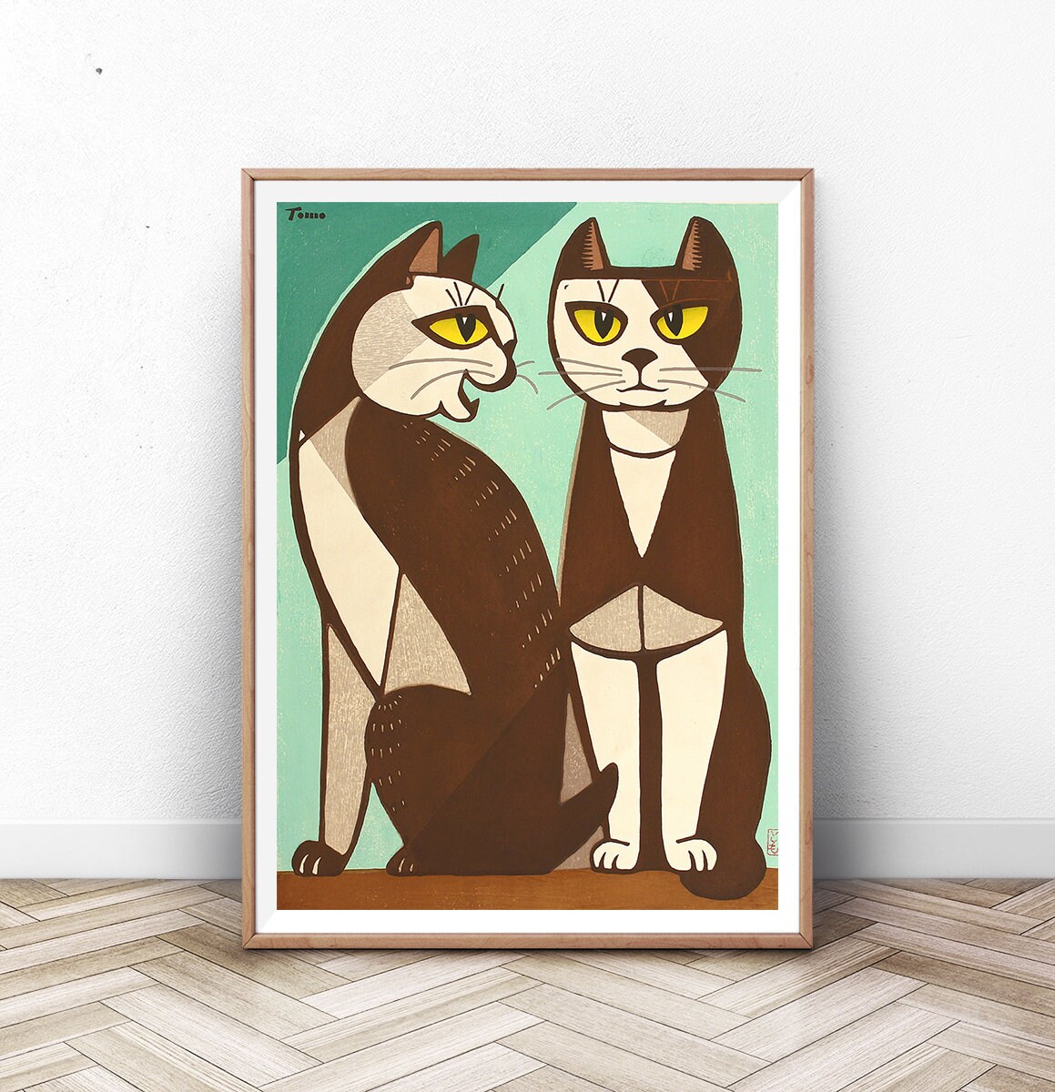 Cat Print Japan Wood Block Japanese Art Print Art Home Decor | Etsy