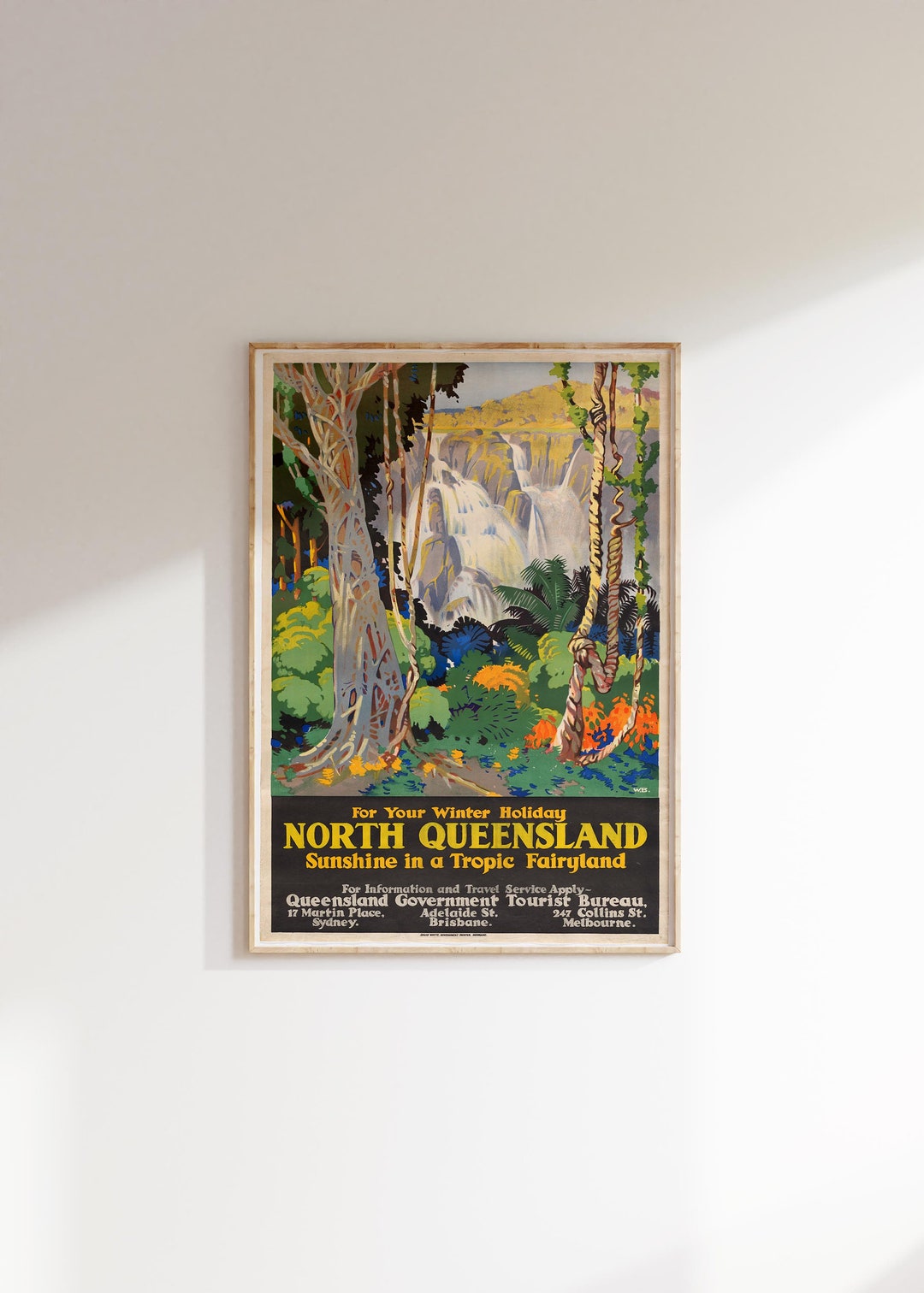 Australia Art Print, Queensland Poster, Australian Artwork, Vintage ...