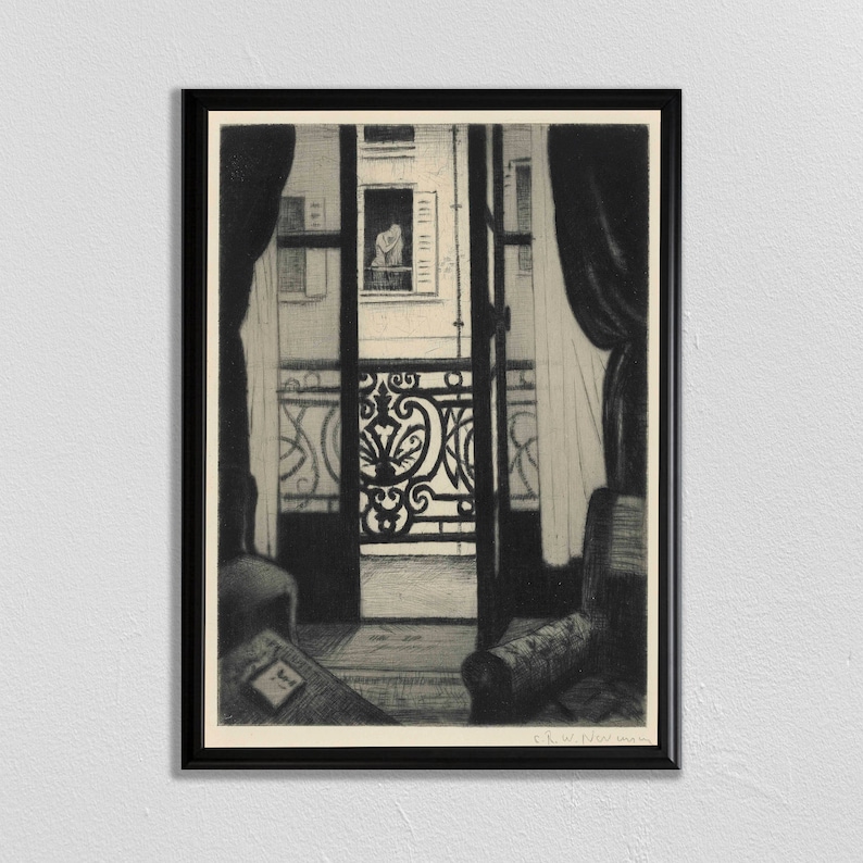 A Paris Window Paris Wall Art Sketch Print Paris Sketch - Etsy