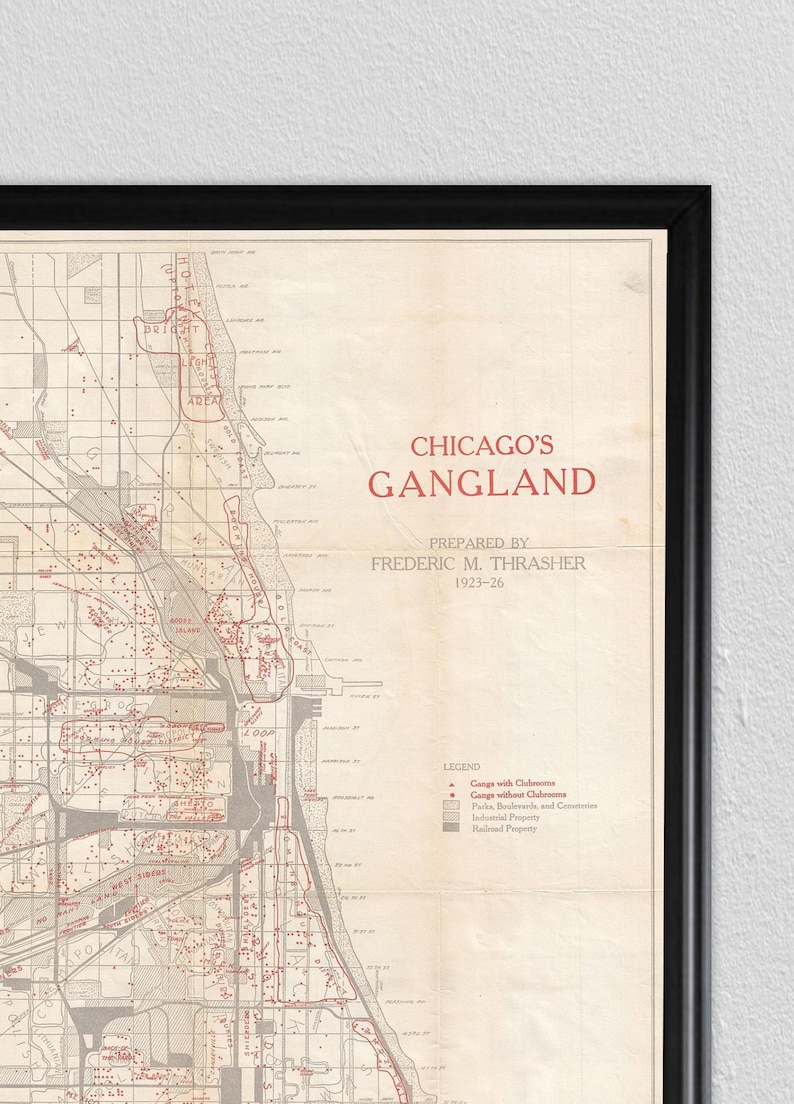 Vintage Chicago Gangland Map Print: Al Capone Era Crime Map - Etsy