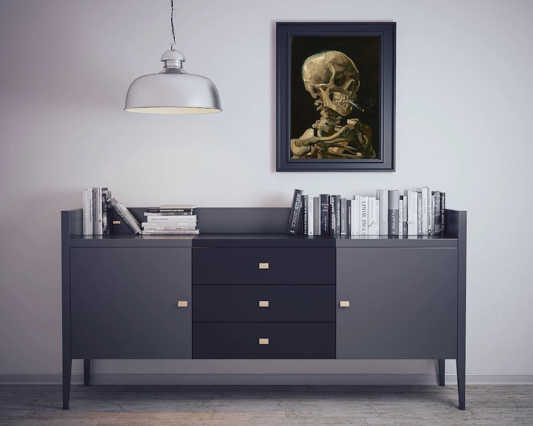 Skull of Skeleton With Burning Cigarette by Vincent Van Gogh Wall Art ...