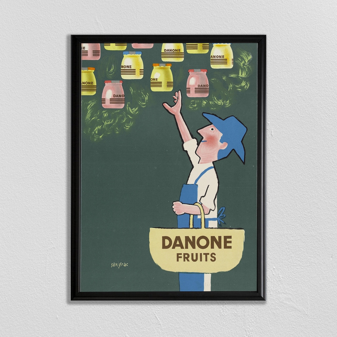Vintage Danone Fruits Poster: Italian Kitchen & Bar Decor - Etsy