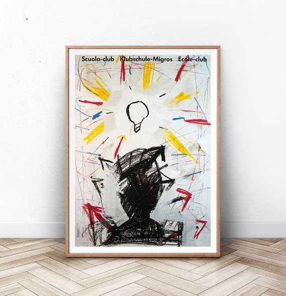 LIBRARY POSTER: Museum Exhibition Poster Modern Wall Art Mid | Etsy