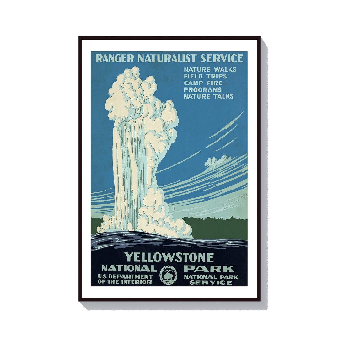 Yellowstone Poster, Vintage Yellowstone, Yellowstone National Park ...