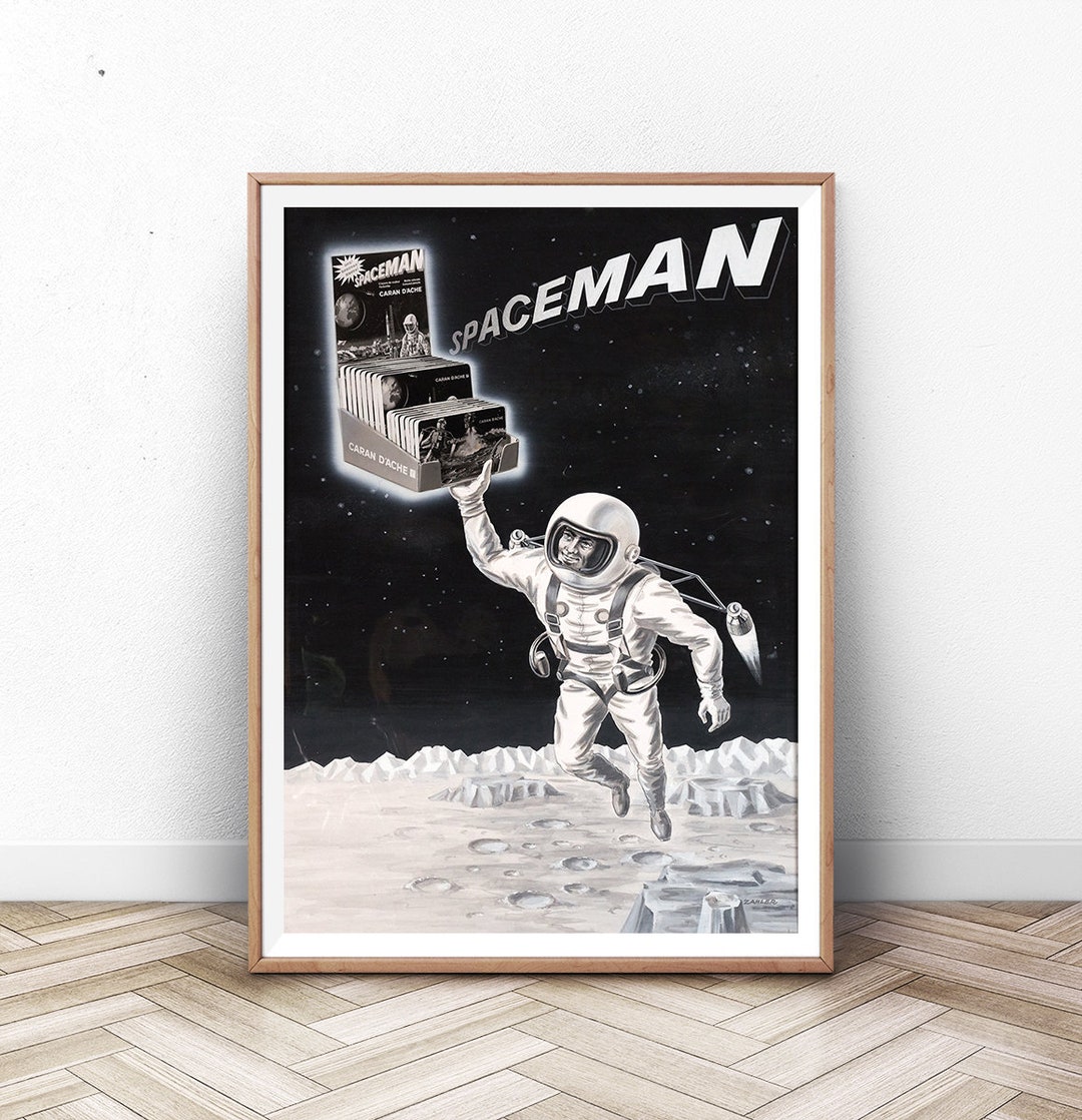 Vintage Spaceman Poster: Retro Rocket Ship Art Print - Etsy
