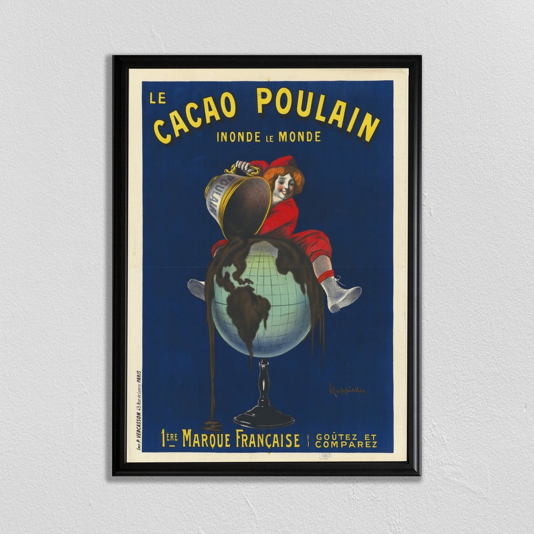 Vintage French Cacao Poulain Poster: Leonetto Cappiello Paris Wall Art ...