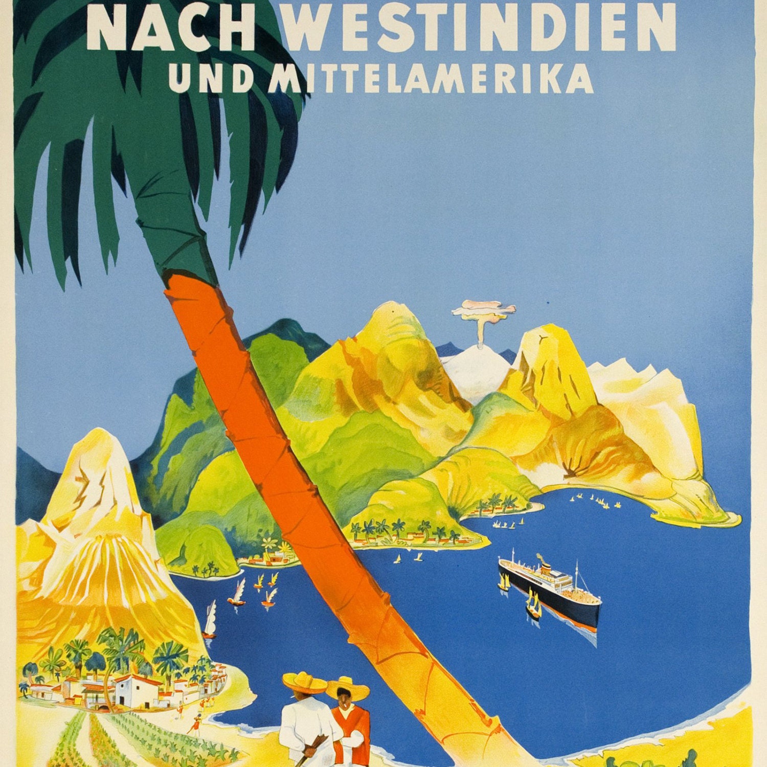 Vintage Caribbean Travel Poster: Tropical Island Art Print - Etsy