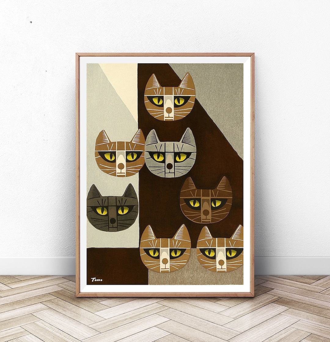 Japanese Woodblock Cat Art Print: Asian Home Decor - Etsy