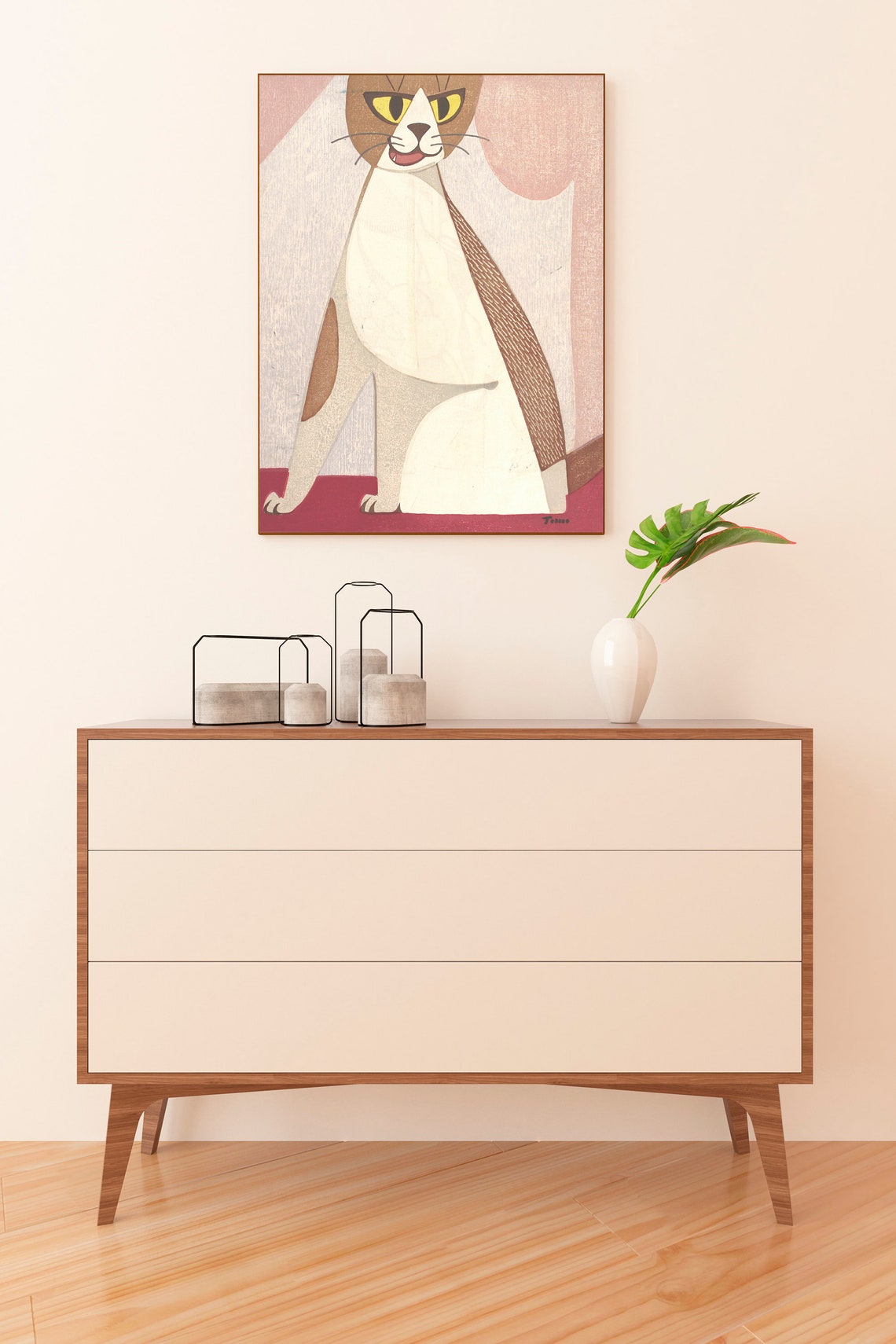 Japanese Woodblock Cat Art Print: Asian Home Decor - Etsy