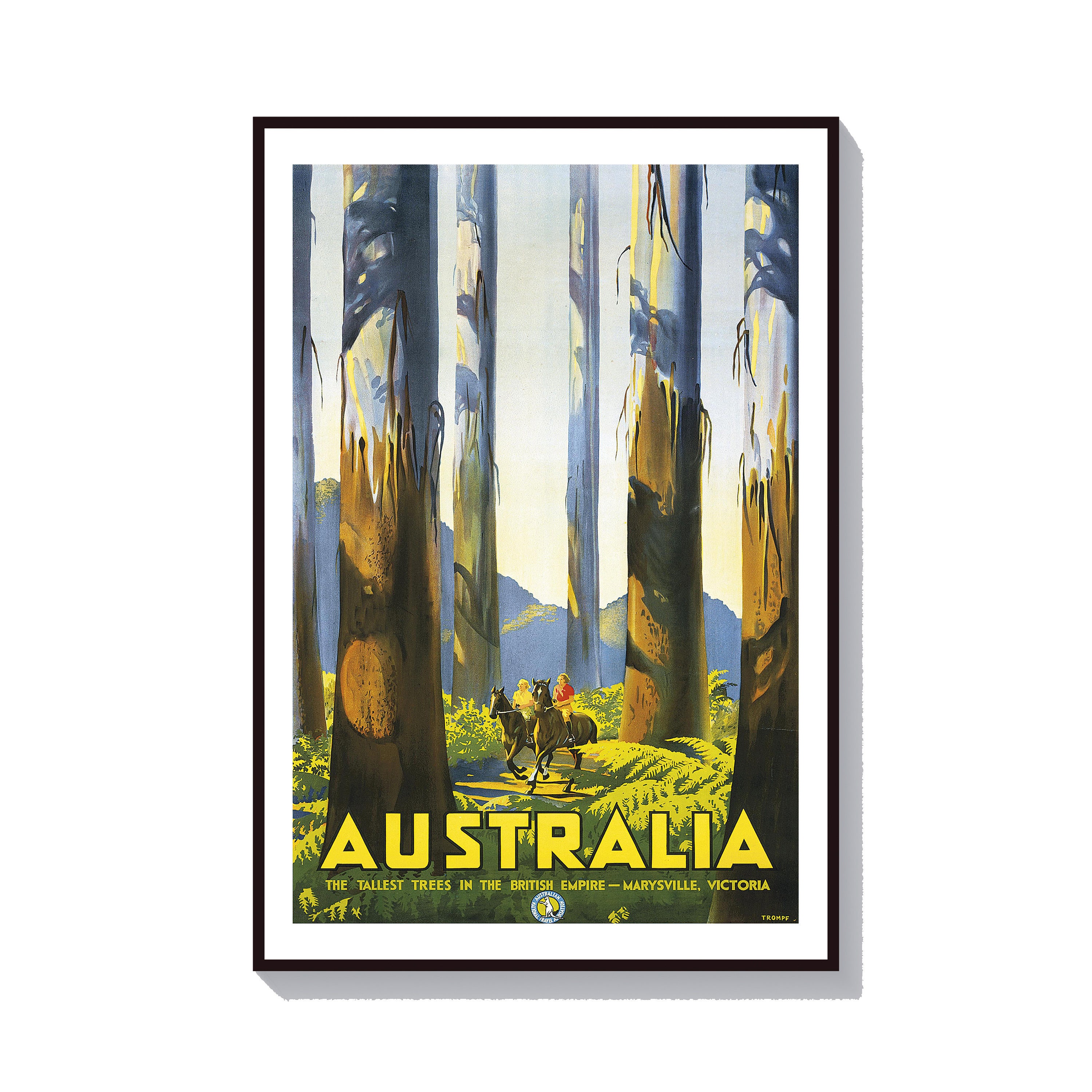 Australia Art Nature Poster Forest Art Vintage Travel | Etsy