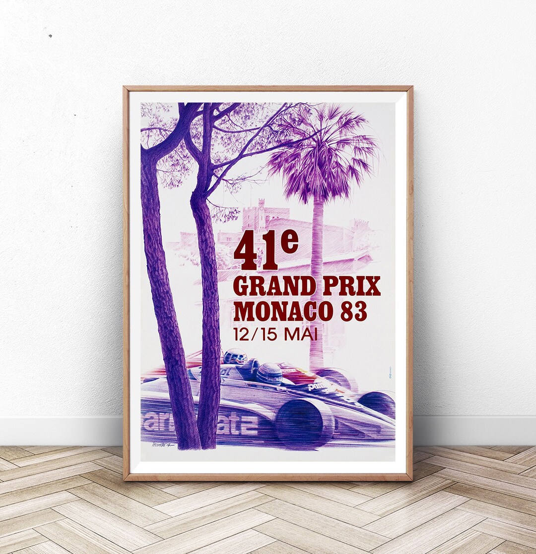 Monaco Grand Prix 1983 Poster: Vintage Le Mans Car Racing Print - Etsy
