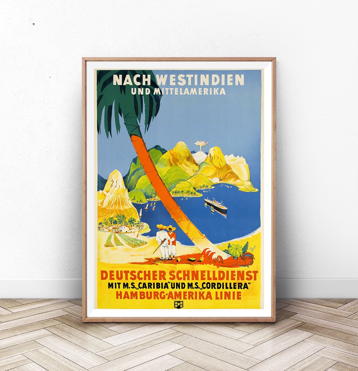 Vintage Caribbean Travel Poster: Tropical Island Art Print - Etsy