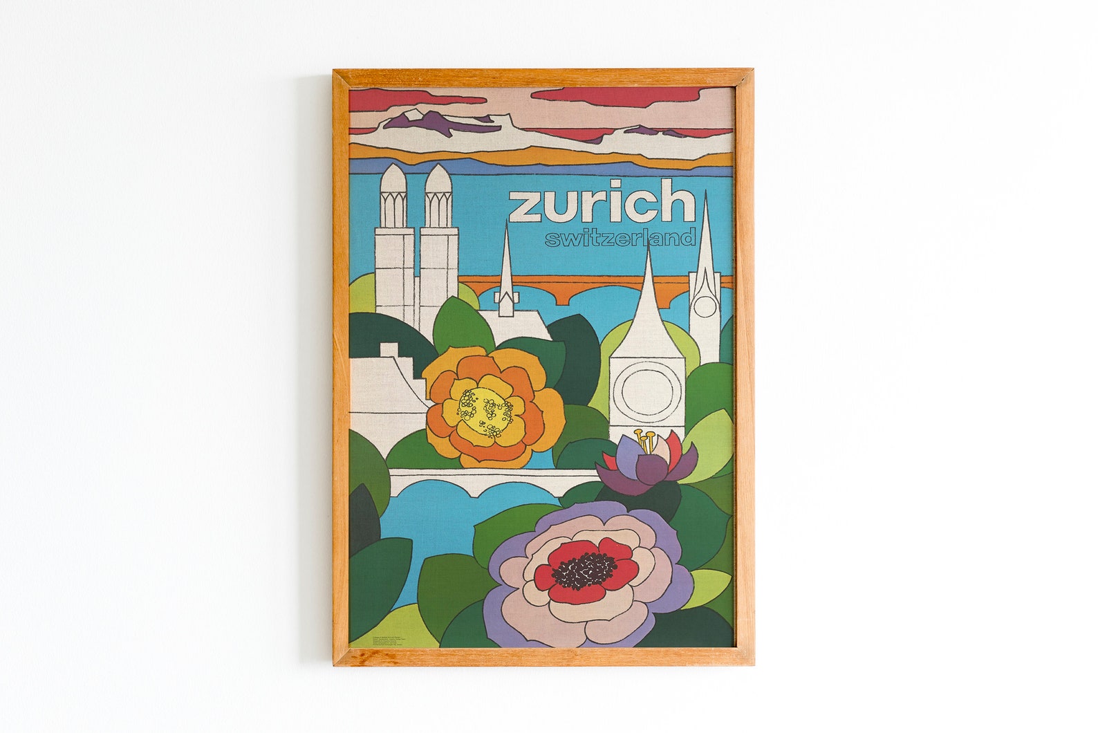 Zurich Poster Switzerland Travel Poster Swiss Art Vintage - Etsy