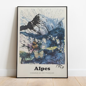 Les Alpes, French Alps Print, France Poster, Skiing, Mountain Art ...